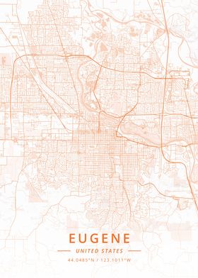 'Eugene United States' Poster by Designer Map Art | Displate