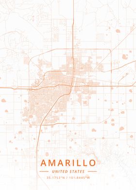 'Amarillo United States' Poster by Designer Map Art | Displate