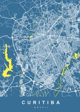 'CURITIBA City Map BRASIL' Poster by UrbanMaps | Displate