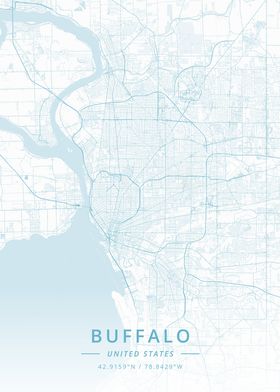 'Buffalo United States' Poster by Designer Map Art | Displate