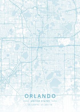 'Orlando United States' Poster by Designer Map Art | Displate