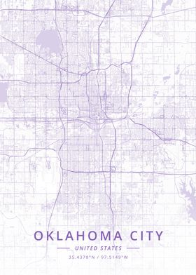 'Oklahoma City US' Poster by Designer Map Art | Displate