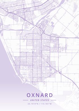 'Oxnard United States' Poster by Designer Map Art | Displate