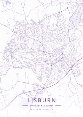 'Lisburn United Kingdom' Poster by Designer Map Art | Displate