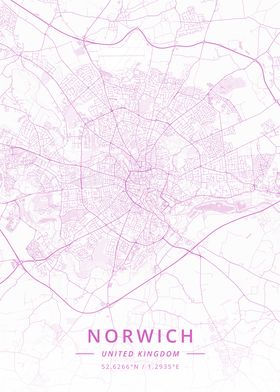 'Norwich United Kingdom' Poster by Designer Map Art | Displate