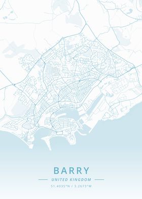 'Barry United Kingdom' Poster by Designer Map Art | Displate