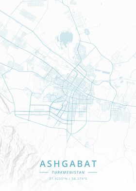 'Ashgabat Turkmenistan' Poster by Designer Map Art | Displate