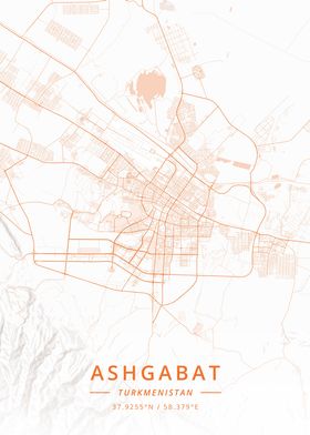 'Ashgabat Turkmenistan' Poster by Designer Map Art | Displate