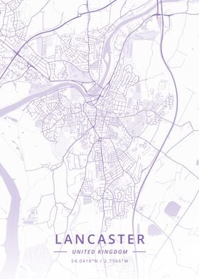 'Lancaster United Kingdom' Poster by Designer Map Art | Displate