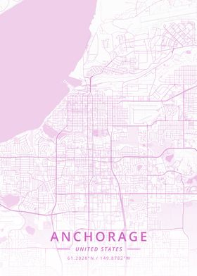 'Anchorage United States' Poster by Designer Map Art | Displate