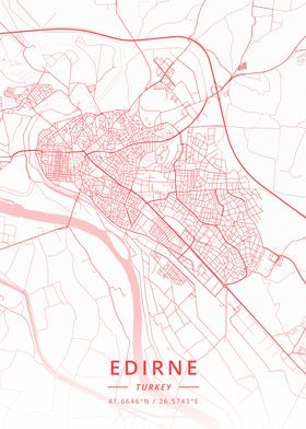 'Edirne Turkey' Poster by Designer Map Art | Displate