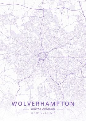 'Wolverhampton UK' Poster by Designer Map Art | Displate