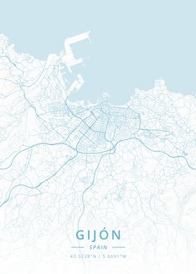 'Gijon Spain' Poster by Designer Map Art | Displate