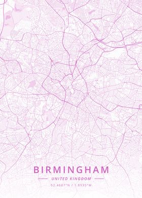 'Birmingham United Kingdom' Poster by Designer Map Art | Displate