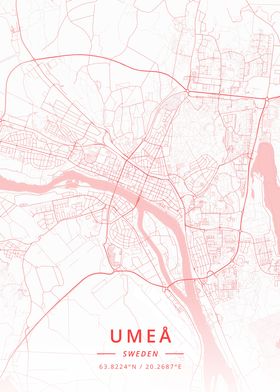 'Umea Sweden' Poster by Designer Map Art | Displate