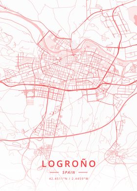 'Logrono Spain' Poster by Designer Map Art | Displate