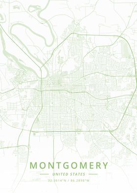 'Montgomery United States' Poster by Designer Map Art | Displate