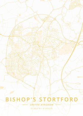 'Bishops Stortford UK' Poster by Designer Map Art | Displate