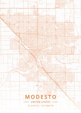 'Modesto United States' Poster by Designer Map Art | Displate
