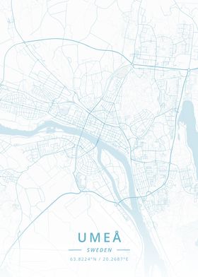 'Umea Sweden' Poster by Designer Map Art | Displate