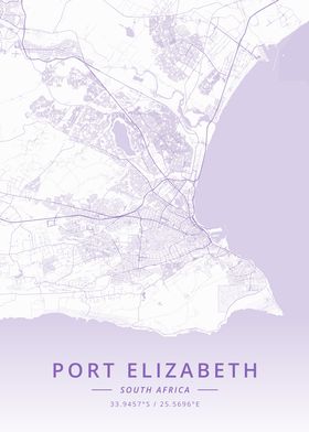 'Port Elizabeth SA' Poster by Designer Map Art | Displate