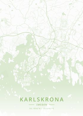'Karlskrona Sweden' Poster by Designer Map Art | Displate