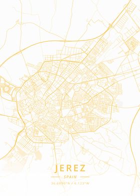 'Jerez Spain' Poster by Designer Map Art | Displate