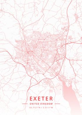 'Exeter United Kingdom' Poster by Designer Map Art | Displate