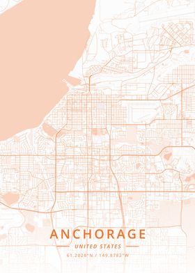 'Anchorage United States' Poster by Designer Map Art | Displate