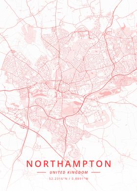 'Northampton United Kingdom' Poster by Designer Map Art | Displate