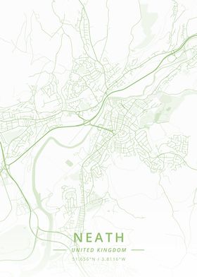 'Neath United Kingdom' Poster by Designer Map Art | Displate