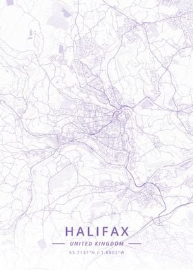 'Halifax United Kingdom' Poster by Designer Map Art | Displate