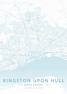 'Kingston upon Hull UK' Poster by Designer Map Art | Displate