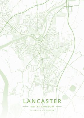 'Lancaster United Kingdom' Poster by Designer Map Art | Displate