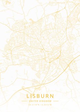 'Lisburn United Kingdom' Poster by Designer Map Art | Displate