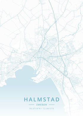 'Halmstad Sweden' Poster by Designer Map Art | Displate