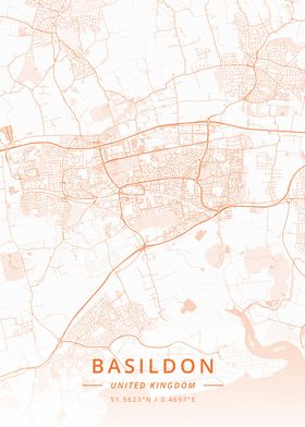 'Basildon United Kingdom' Poster by Designer Map Art | Displate