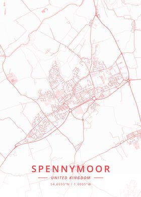 'Spennymoor United Kingdom' Poster by Designer Map Art | Displate