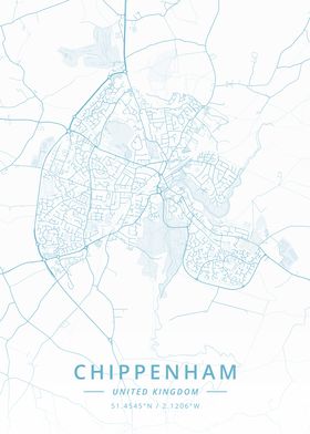 'Chippenham United Kingdom' Poster by Designer Map Art | Displate