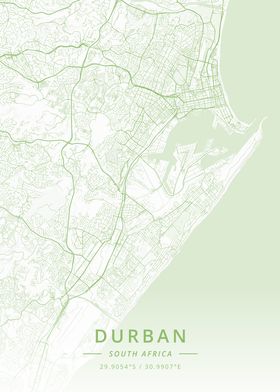 'Durban South Africa' Poster by Designer Map Art | Displate
