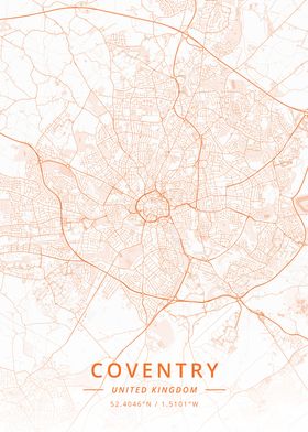 'Coventry United Kingdom' Poster by Designer Map Art | Displate