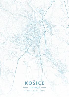 'Kosice Slovakia' Poster by Designer Map Art | Displate