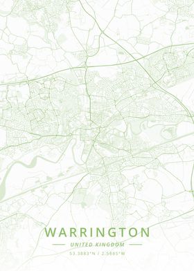 'Warrington United Kingdom' Poster by Designer Map Art | Displate