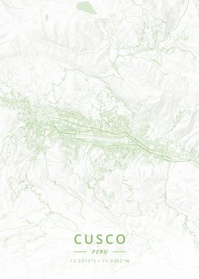 'Cusco Peru' Poster by Designer Map Art | Displate