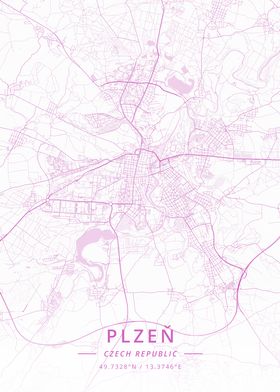 'Plzen Czech Republic' Poster by Designer Map Art | Displate