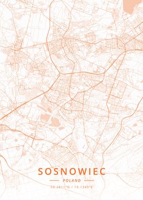 'Sosnowiec Poland' Poster by Designer Map Art | Displate