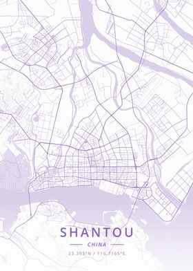 'Shantou China' Poster by Designer Map Art | Displate