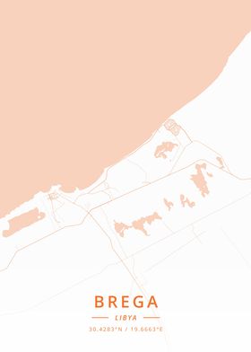 'Brega Libya' Poster by Designer Map Art | Displate