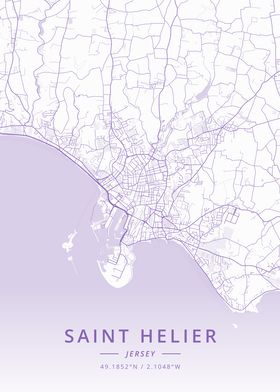 'Saint Helier Jersey' Poster by Designer Map Art | Displate