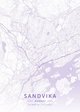 'Sandvika Norway' Poster by Designer Map Art | Displate